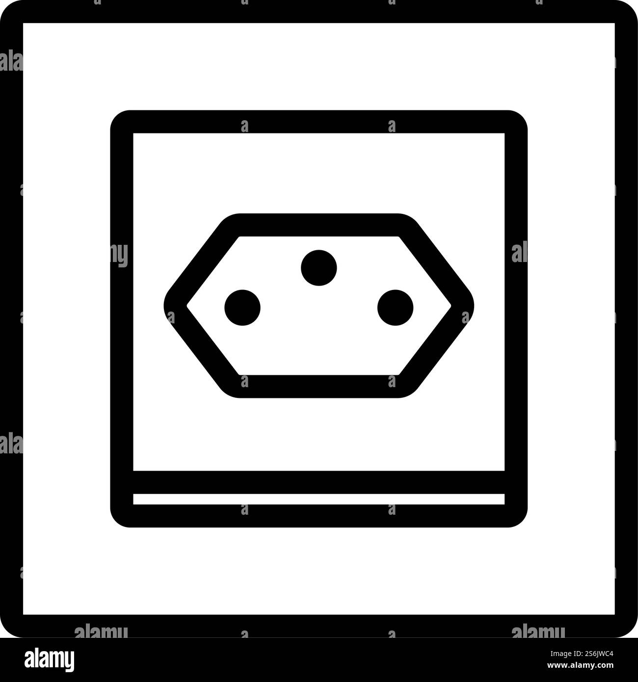 Swiss Electrical Socket Icon. Editable Bold Outline Design. Vector ...