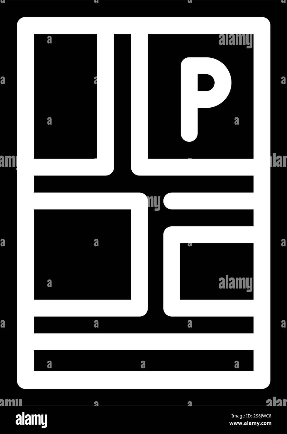Parking location on map glyph hi-res stock photography and images - Alamy