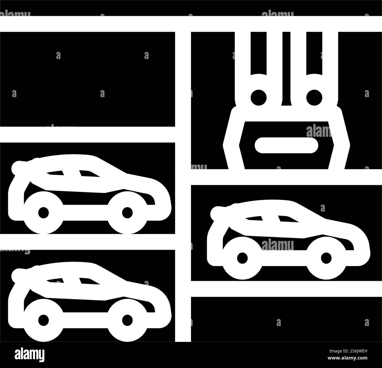 lift in multi level parking glyph icon vector. lift in multi level ...