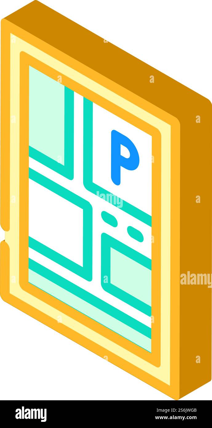 parking location on map isometric icon vector. parking location on map ...