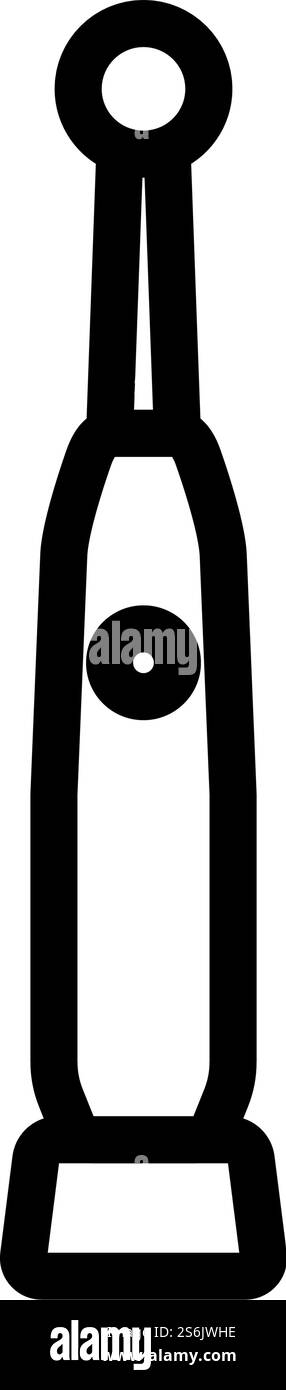 Electric Toothbrush Icon. Editable Bold Outline Design. Vector ...