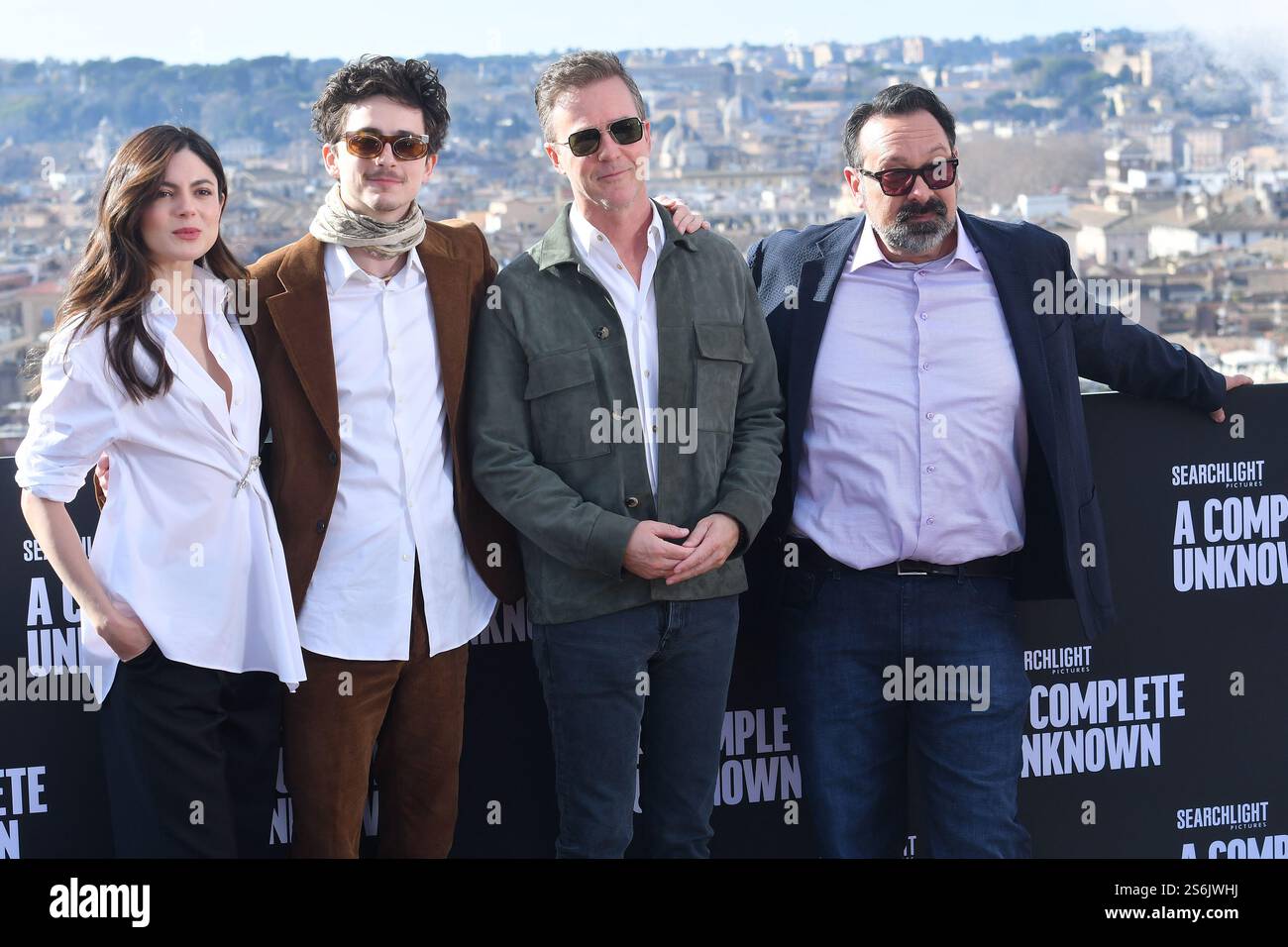 Roma, Lazio. 17th Jan, 2025. Monica Barbaro, Timothee Chalamet, Edward ...