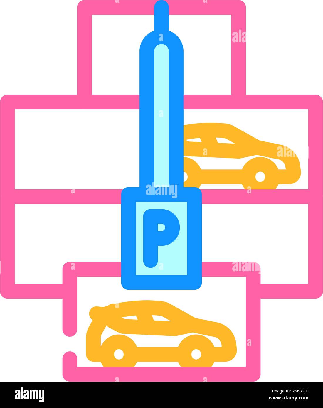 multi-level parking color icon vector. multi-level parking sign ...