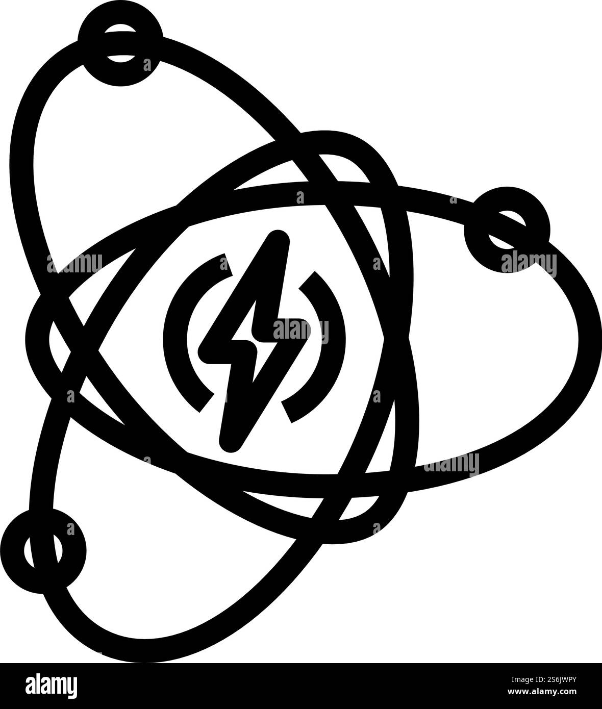 Atom Energy Icon. Bold outline design with editable stroke width ...