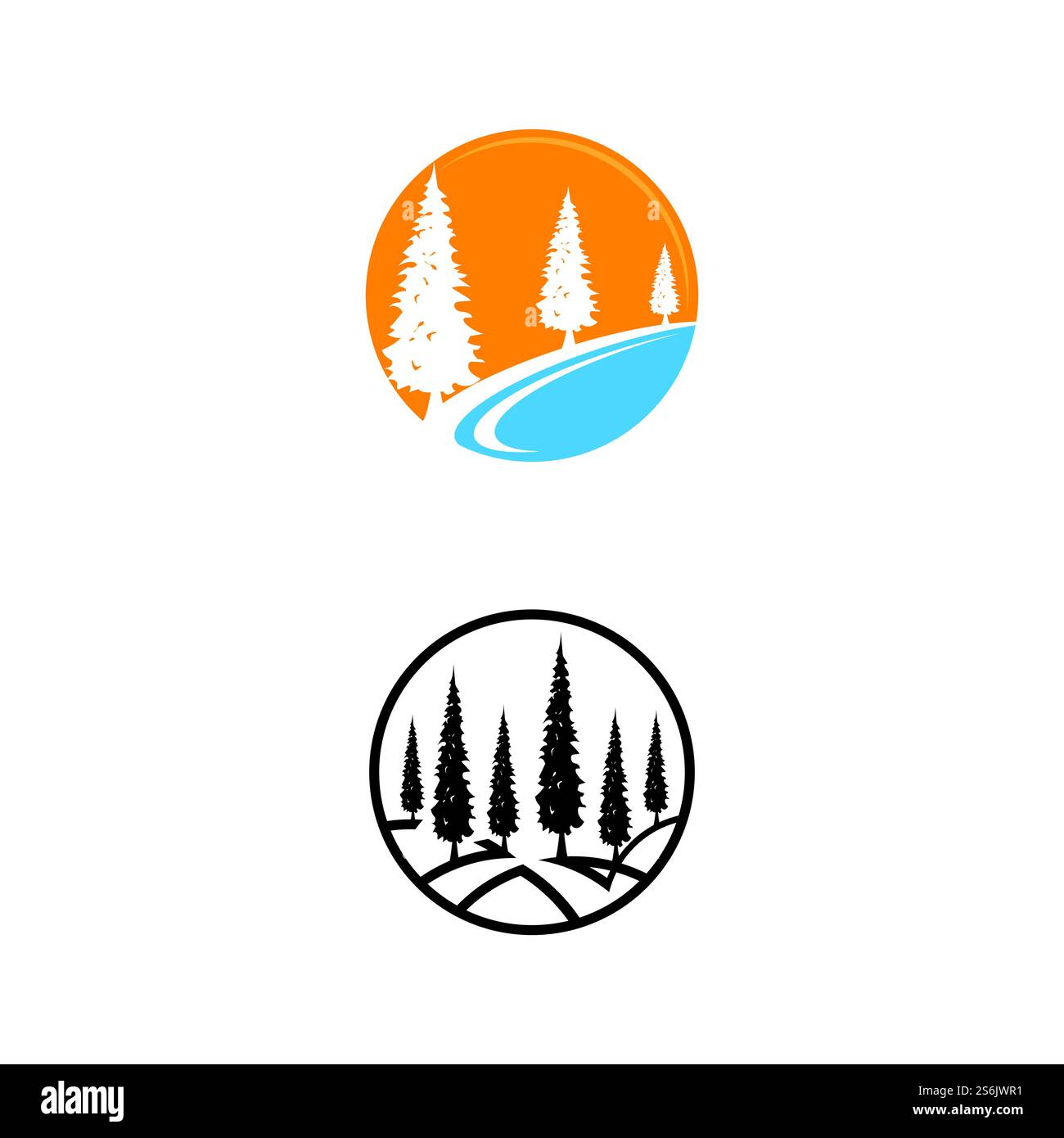 pine evergreen fir hemlock spruce conifer cedar Christmas tree Logo ...