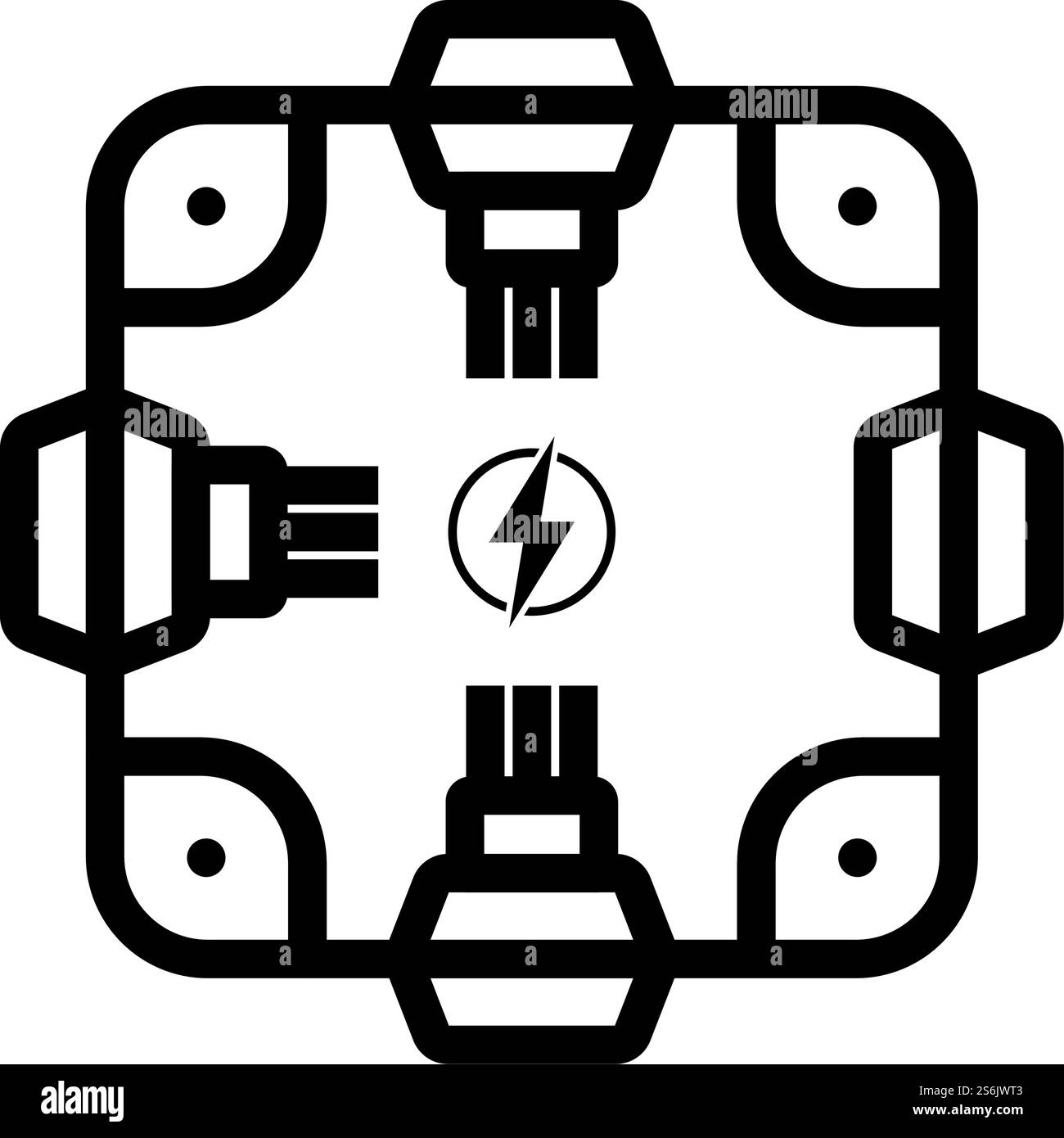 Electrical Junction Box Icon. Editable Bold Outline Design. Vector ...