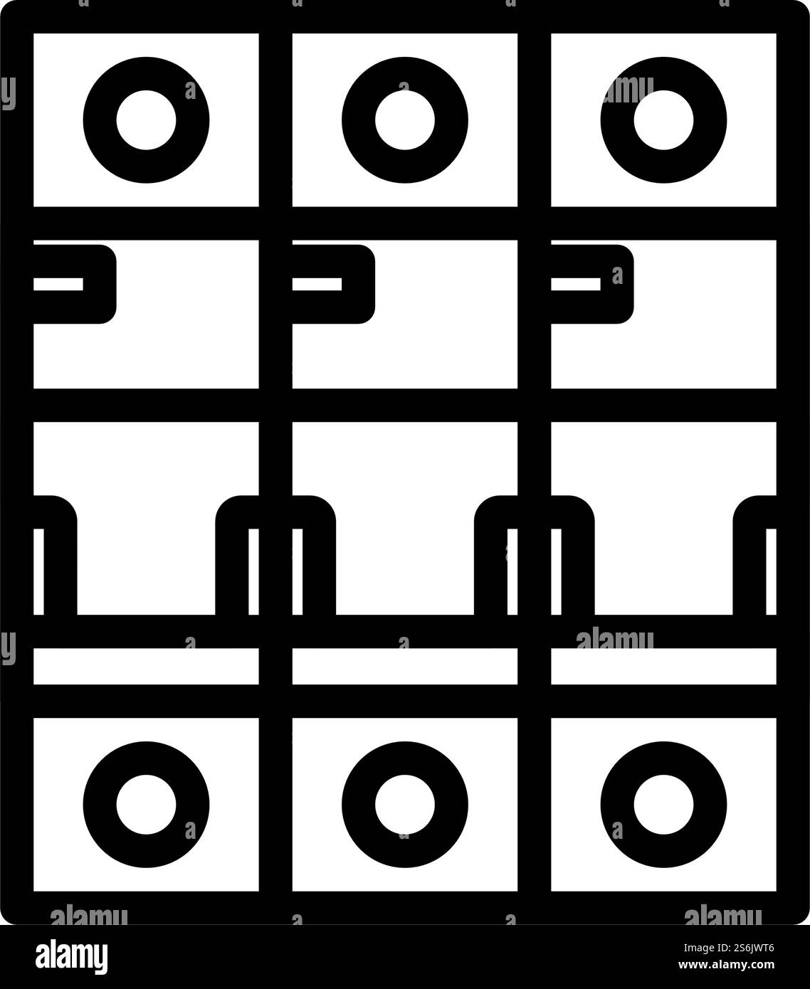 Circuit Breaker Icon. Editable Bold Outline Design. Vector Illustration ...