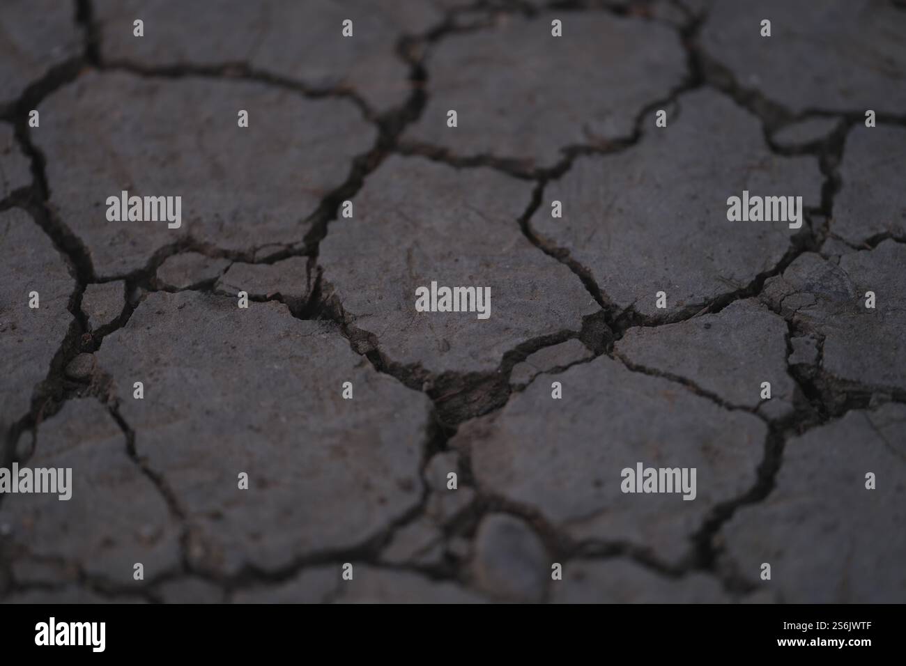 Cracked and Dry Land Surface Texture Represents a Parched Environment and Barren Landscape Stock ...