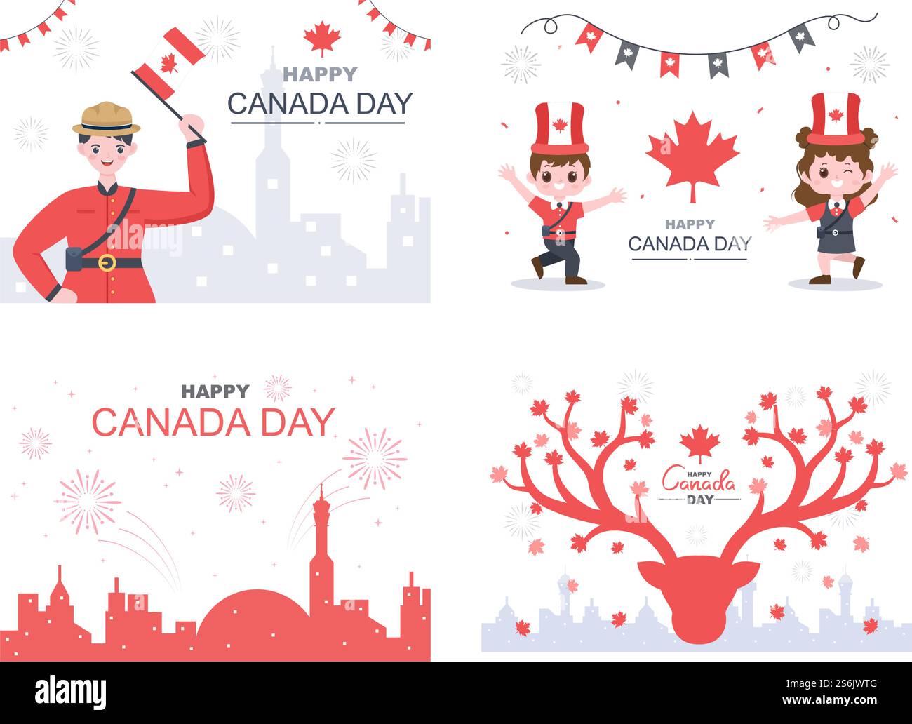 Happy Canada Day Celebration in 1st July Vector Illustration. Suitable ...