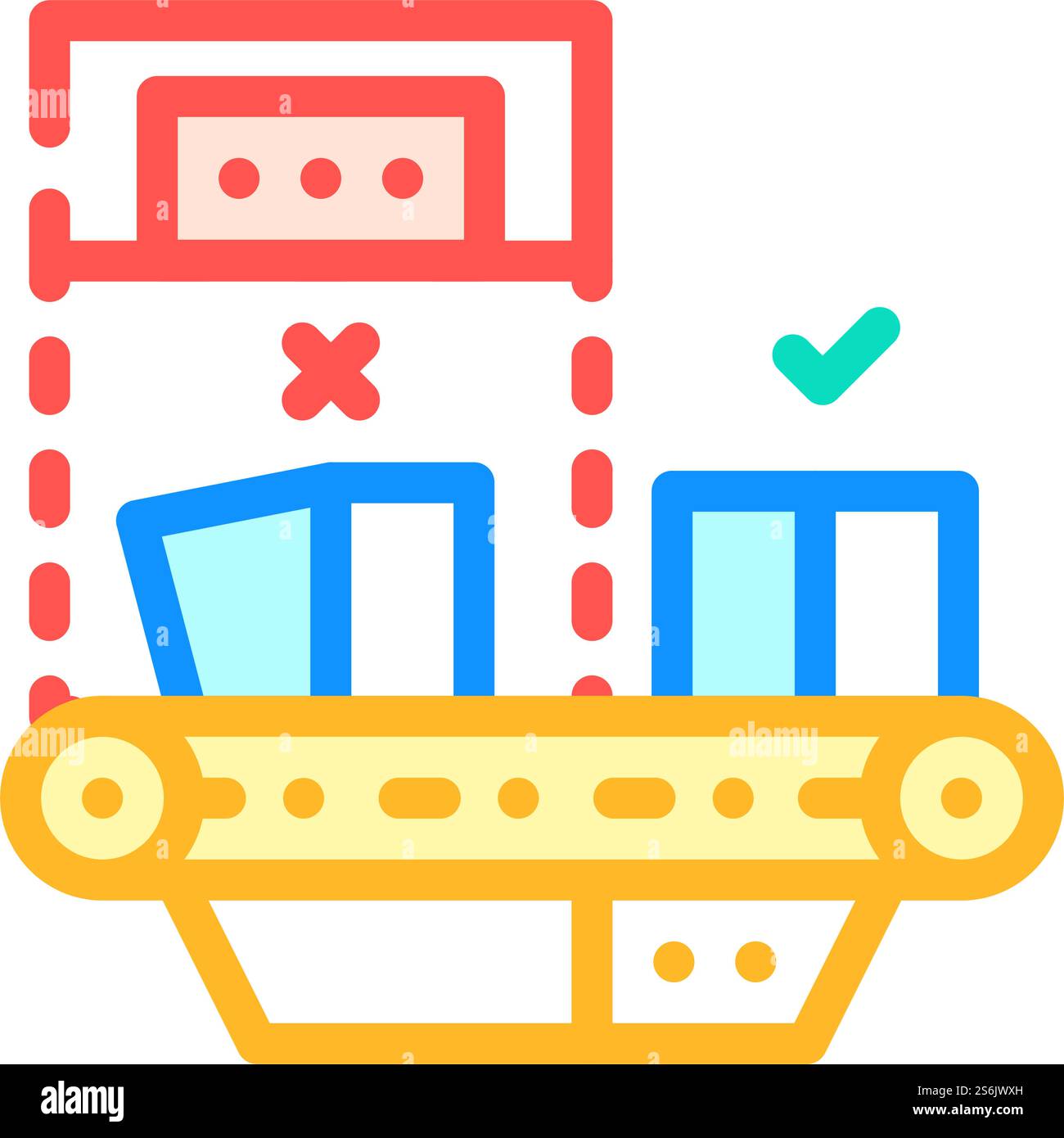 failure checking production color icon vector. failure checking ...