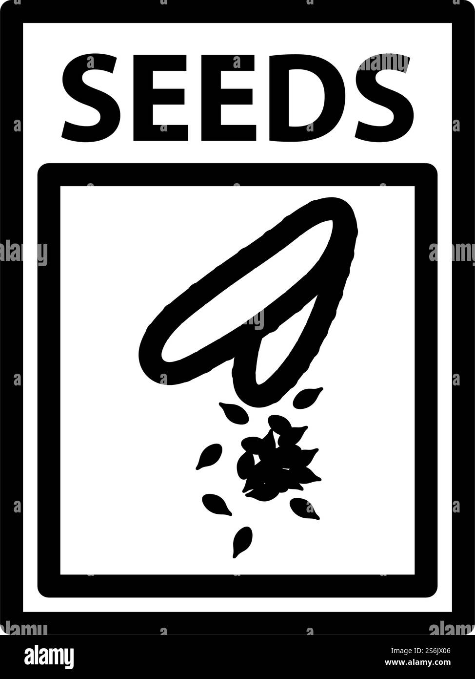 Seed Pack Icon. Bold outline design with editable stroke width. Vector ...