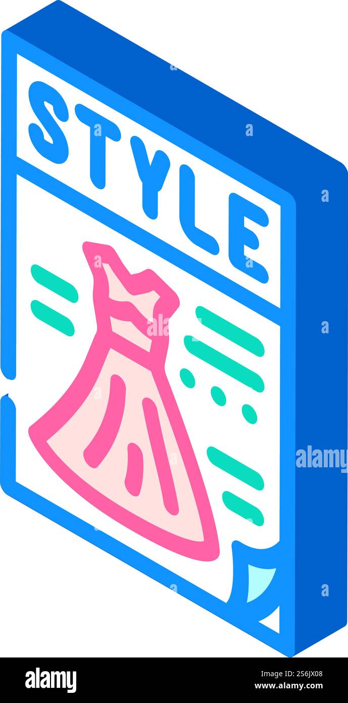 magazine style isometric icon vector. magazine style sign. isolated ...