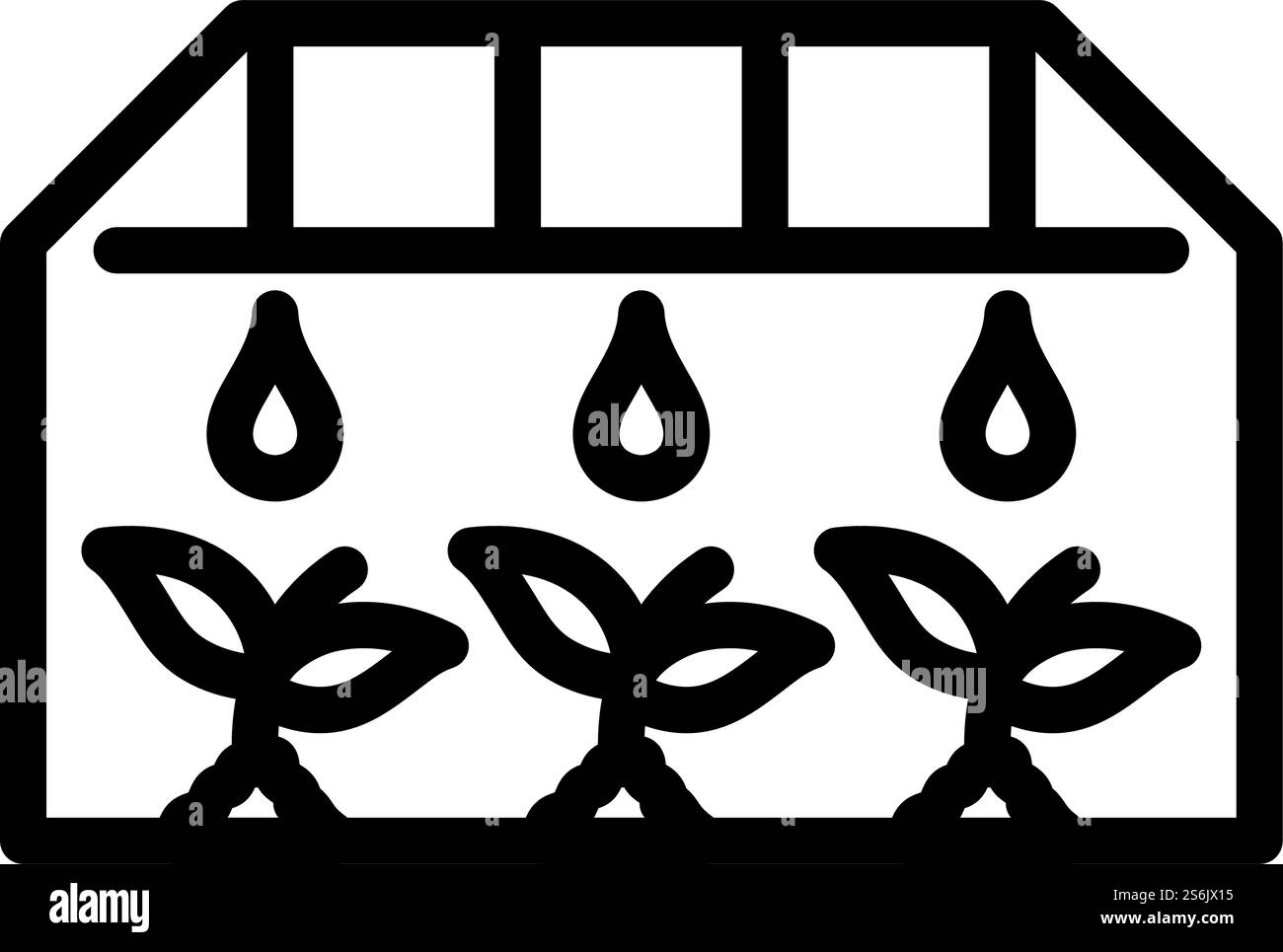 Greenhouse Icon Bold Outline Design With Editable Stroke Width Vector Illustration Stock