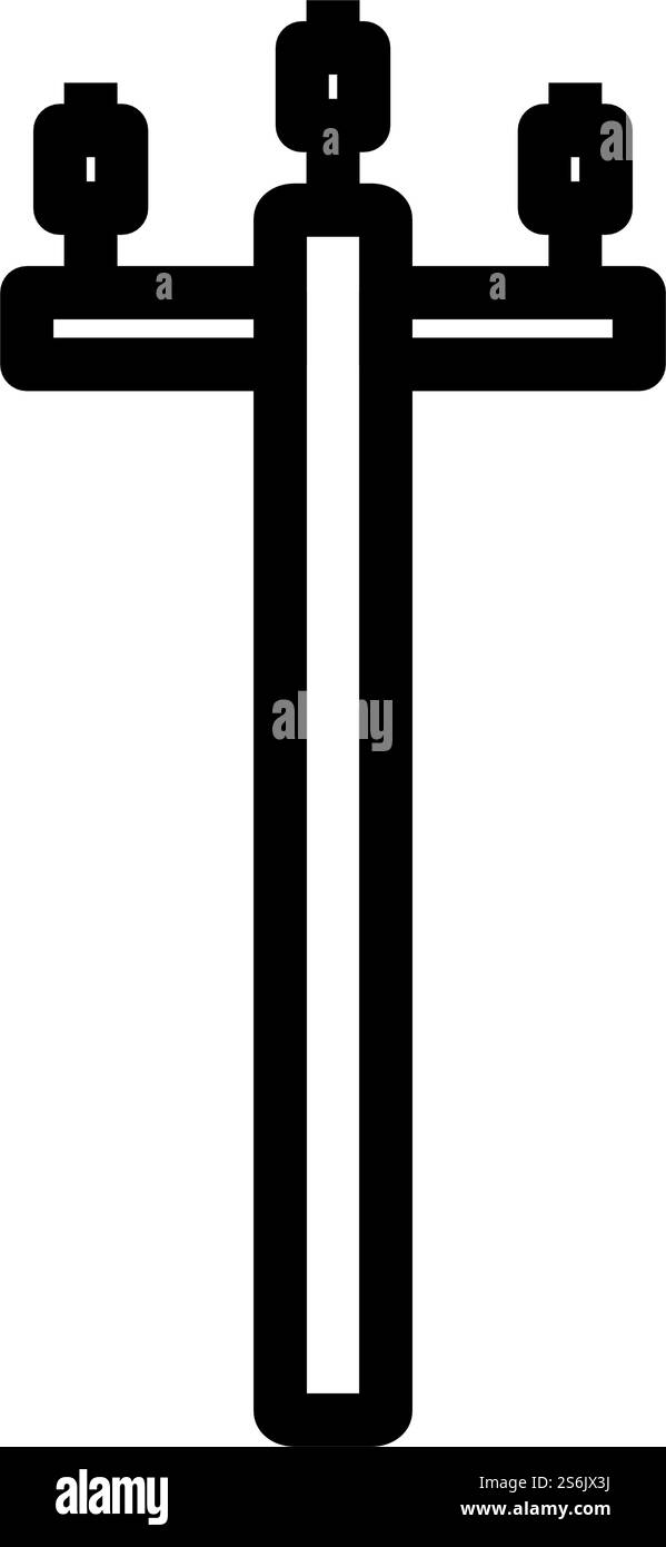 High Voltage Line Icon. Bold outline design with editable stroke width ...