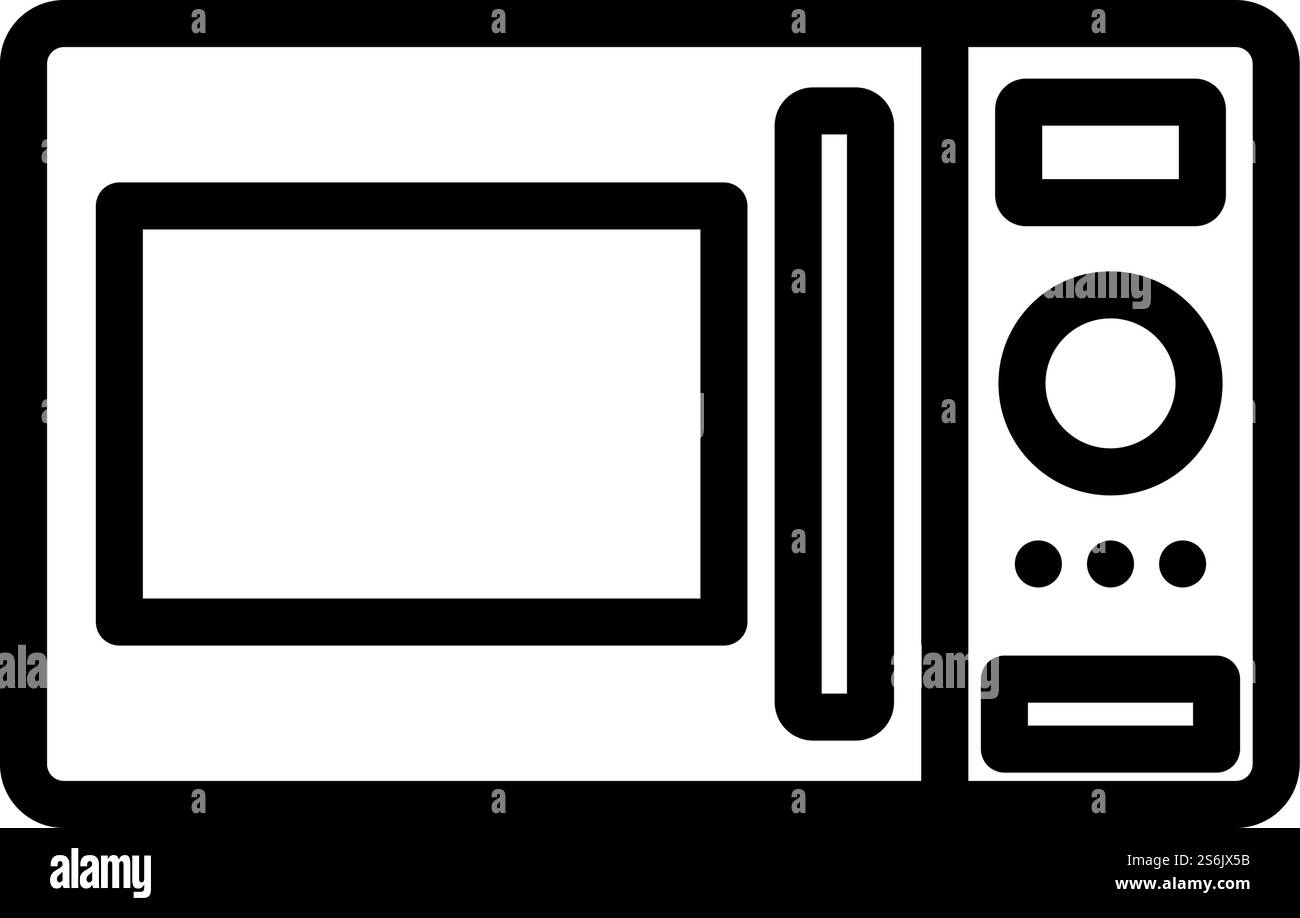 Micro Wave Oven Icon. Bold outline design with editable stroke width ...