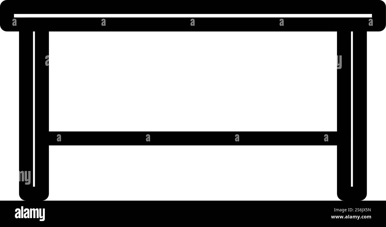Office Table Icon. Bold outline design with editable stroke width ...