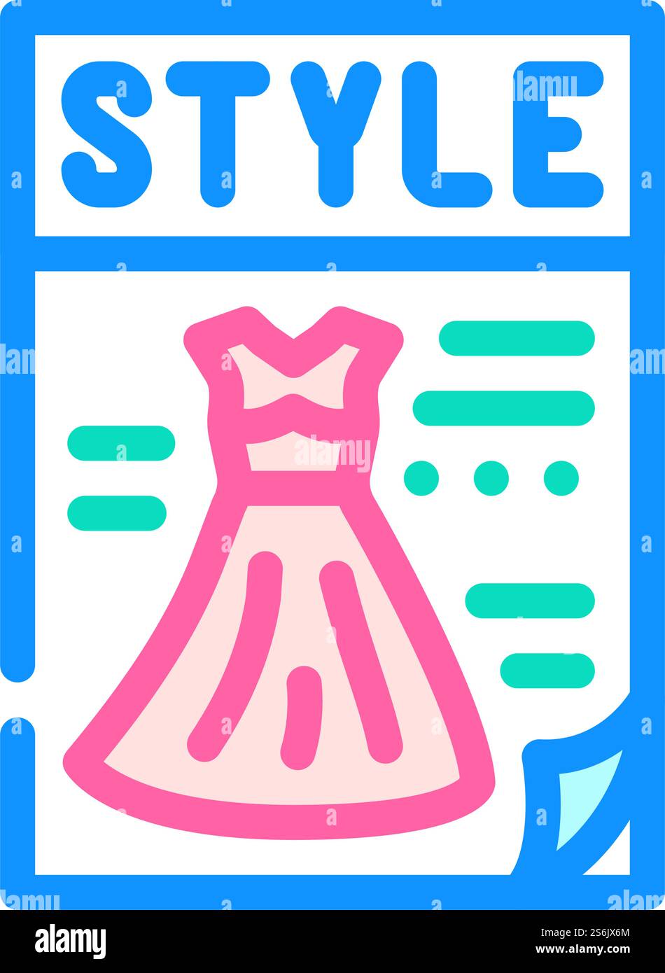 magazine style color icon vector. magazine style sign. isolated symbol ...