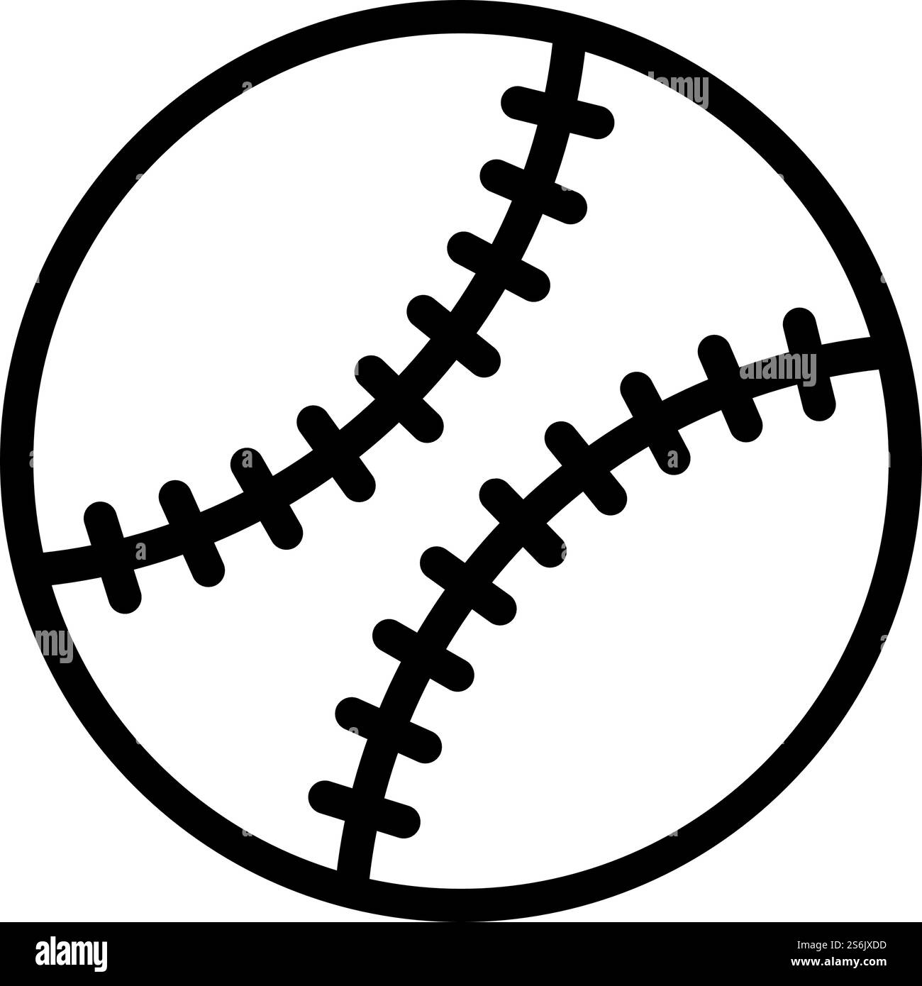 Baseball Ball Icon. Editable Bold Outline Design. Vector Illustration ...