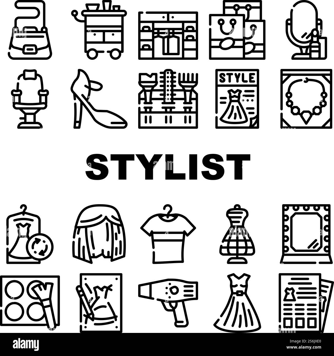 Accessory set Black and White Stock Photos & Images - Alamy