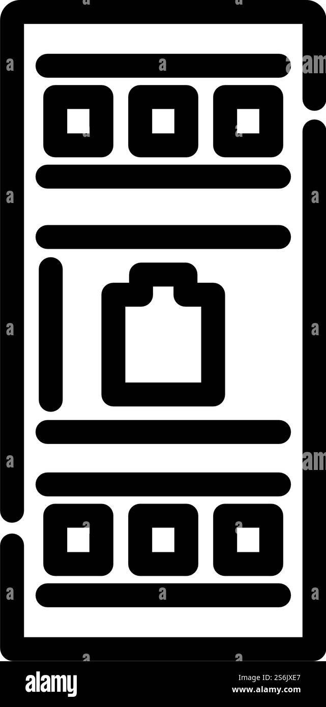 Server Rack Icon. Bold outline design with editable stroke width ...