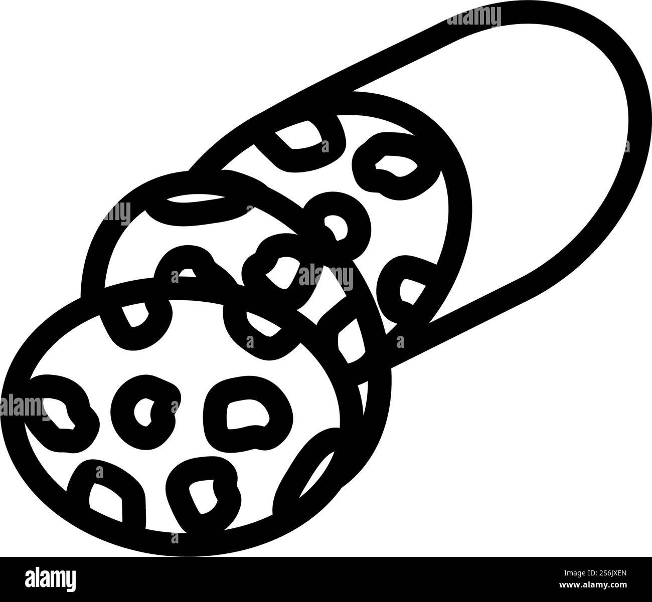 Salami Icon. Bold outline design with editable stroke width. Vector ...