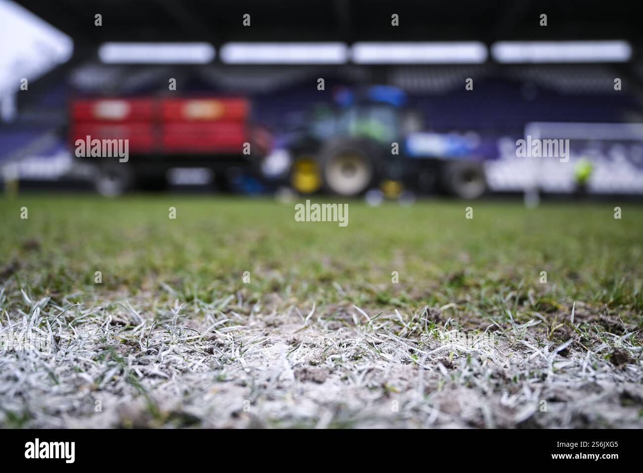 The pitch of Beerschot VA pictured during works to improve the pitch of ...