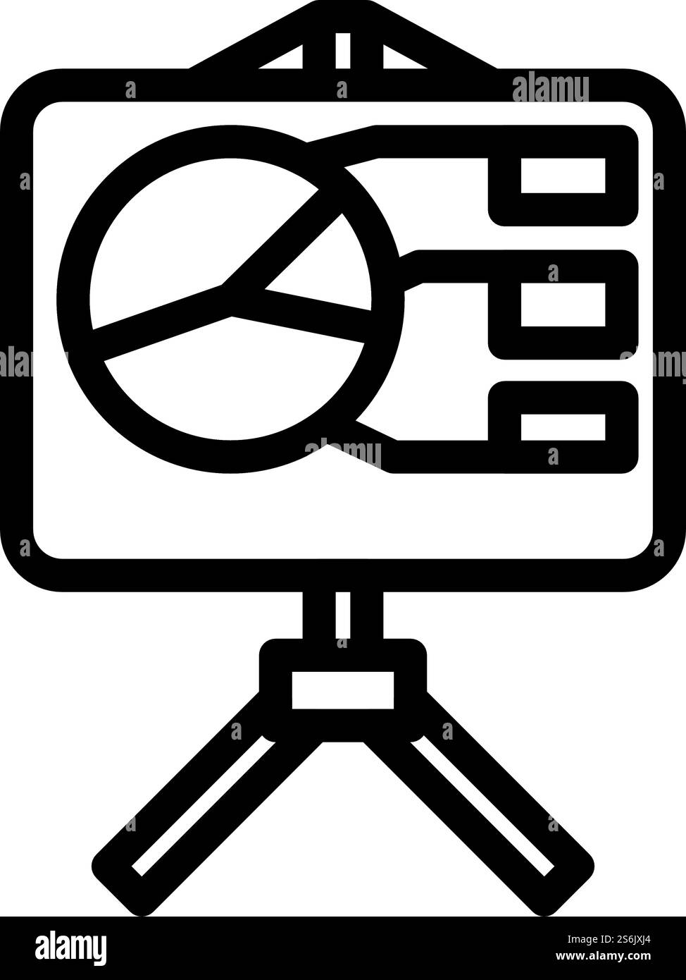 Icon Of Presentation Stand. Editable Bold Outline Design. Vector ...