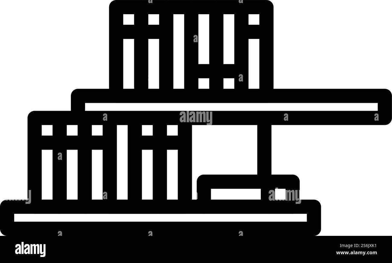 Wall Bookshelf Icon. Bold outline design with editable stroke width. Vector Illustration Stock ...