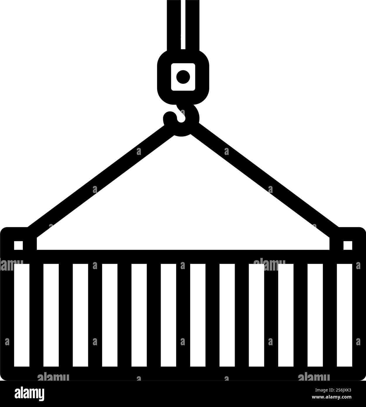 Crane Hook Lifting Container. Bold outline design with editable stroke ...