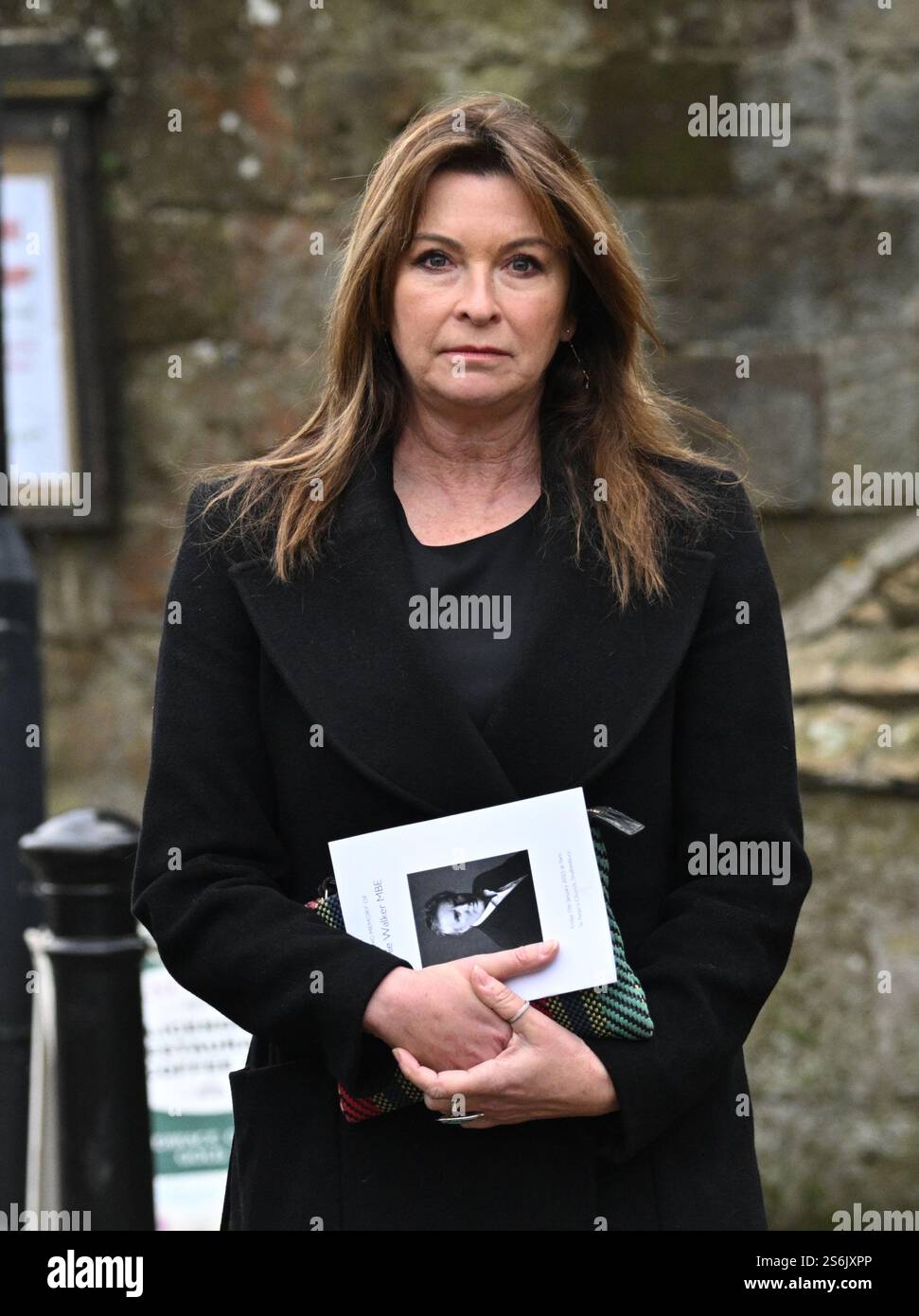 Somerset, UK. January 17th, 2025. Suzi Perry attending the funeral of ...