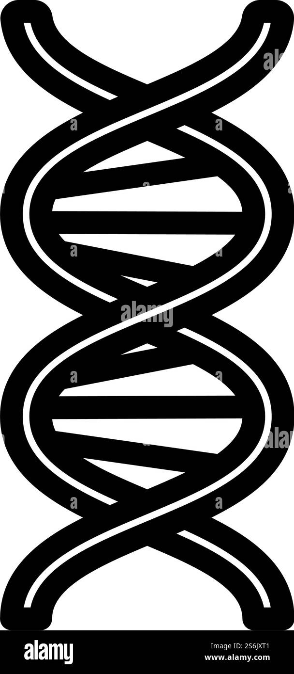 DNA Icon. Bold outline design with editable stroke width. Vector ...