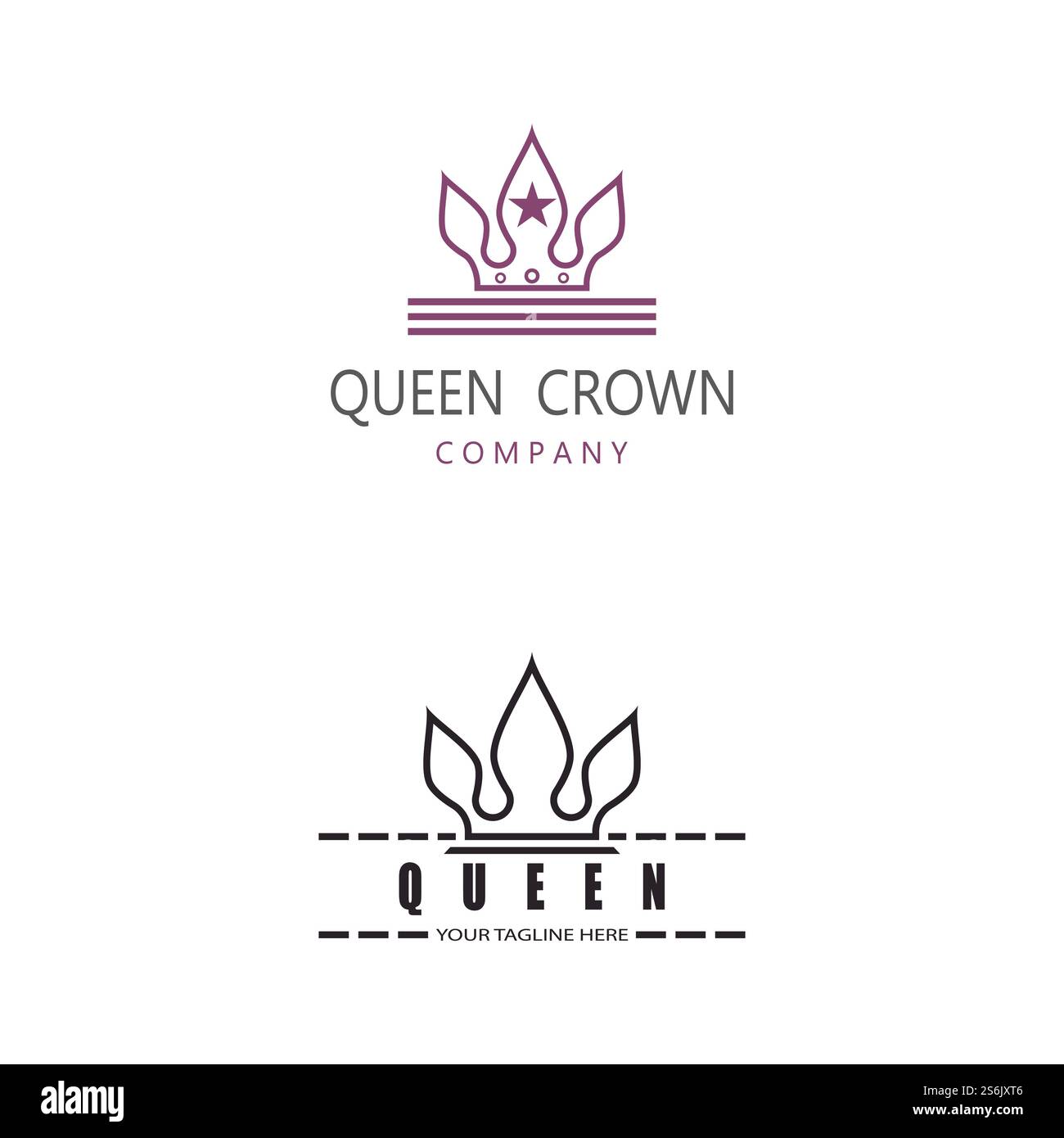 Royal King Queen Crown Elegant Luxury logo design Stock Vector Image ...