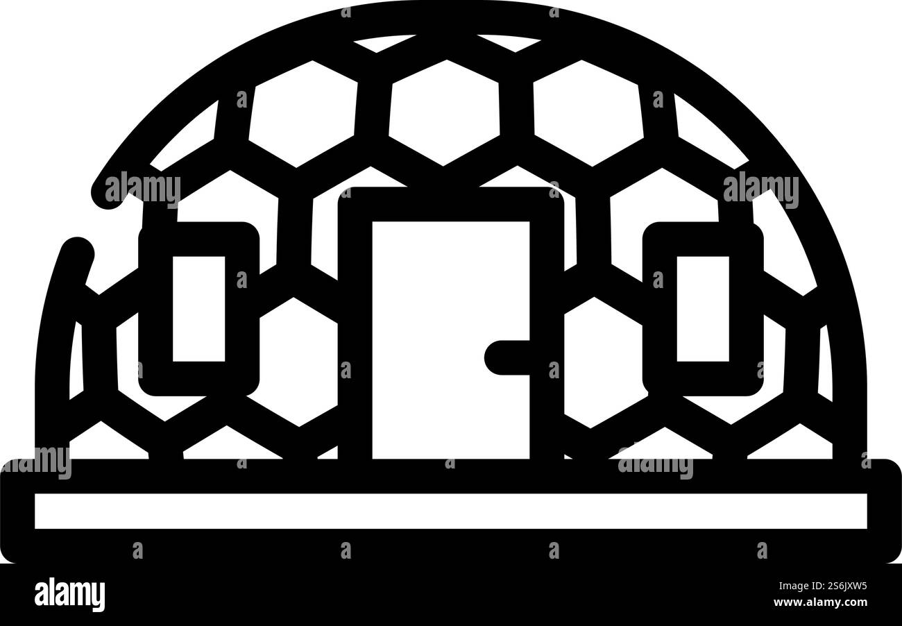 igloo ice house line icon vector. igloo ice house sign. isolated ...