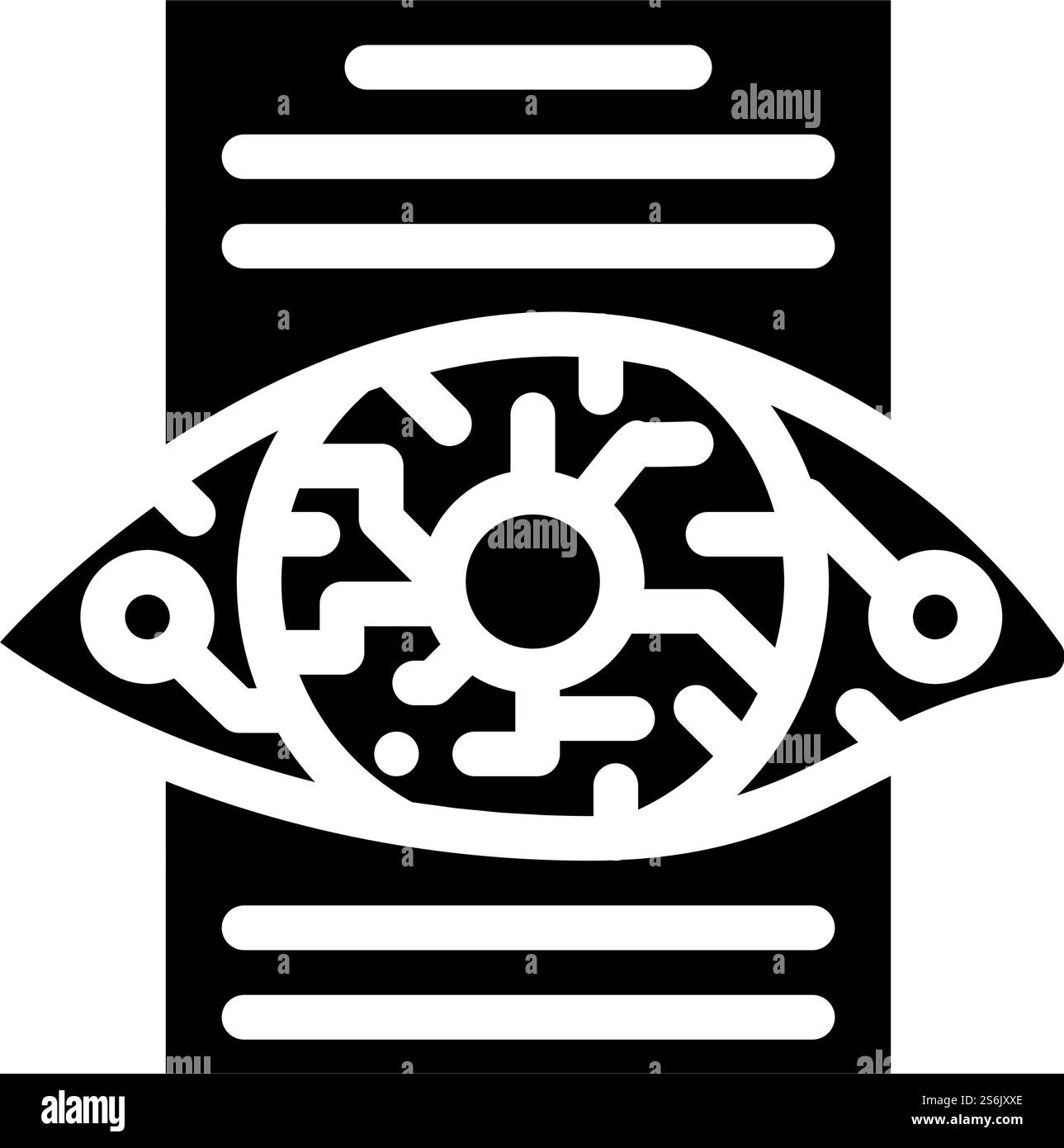 digital eye kyc glyph icon vector. digital eye kyc sign. isolated ...