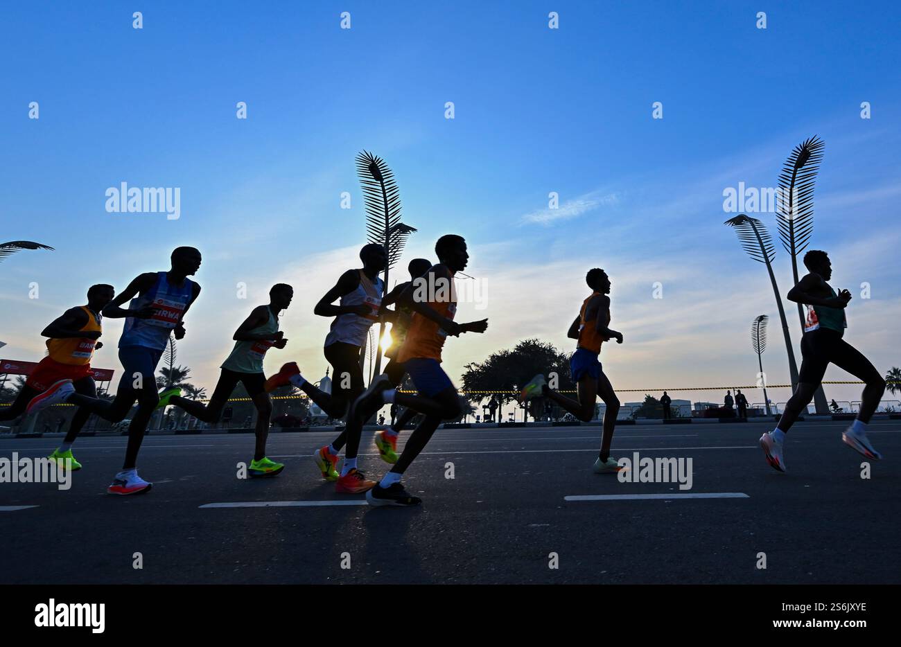 Doha, Qatar. 17th Jan, 2025. Participants run during the 2025 Doha ...
