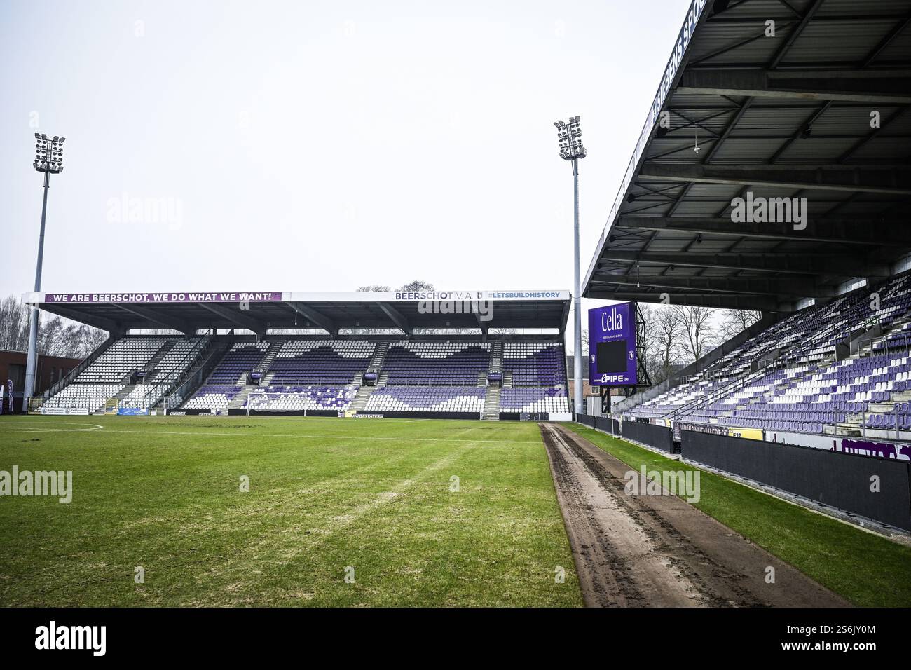 Antwerp, Belgium. 17th Jan, 2025. The pitch of Beerschot VA during ...