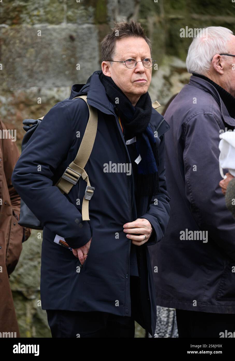 Somerset, UK. January 17th, 2025. Simon Mayo attending the funeral of ...