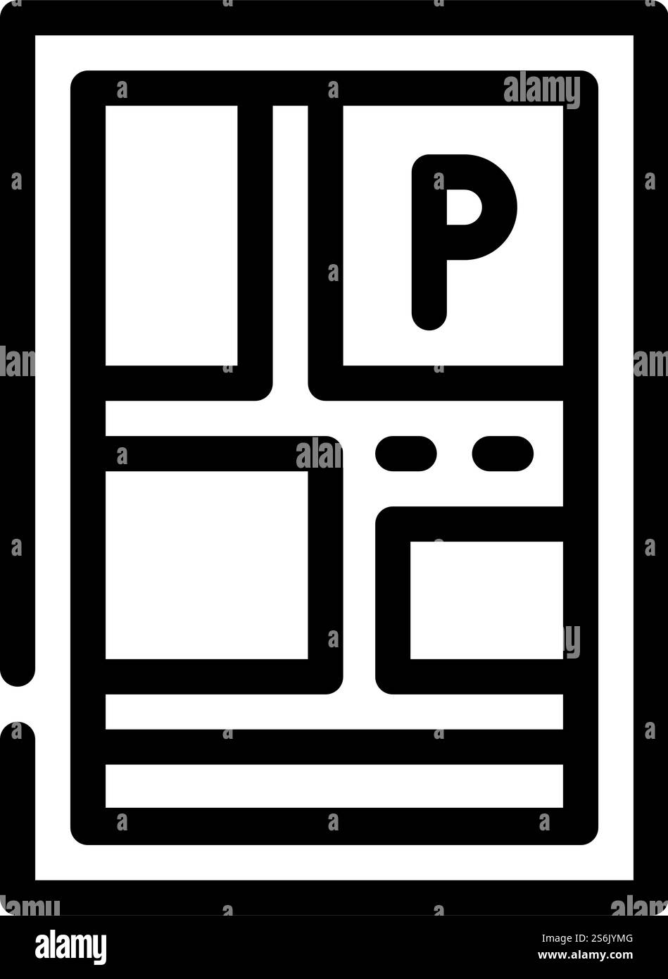 parking location on map line icon vector. parking location on map sign ...
