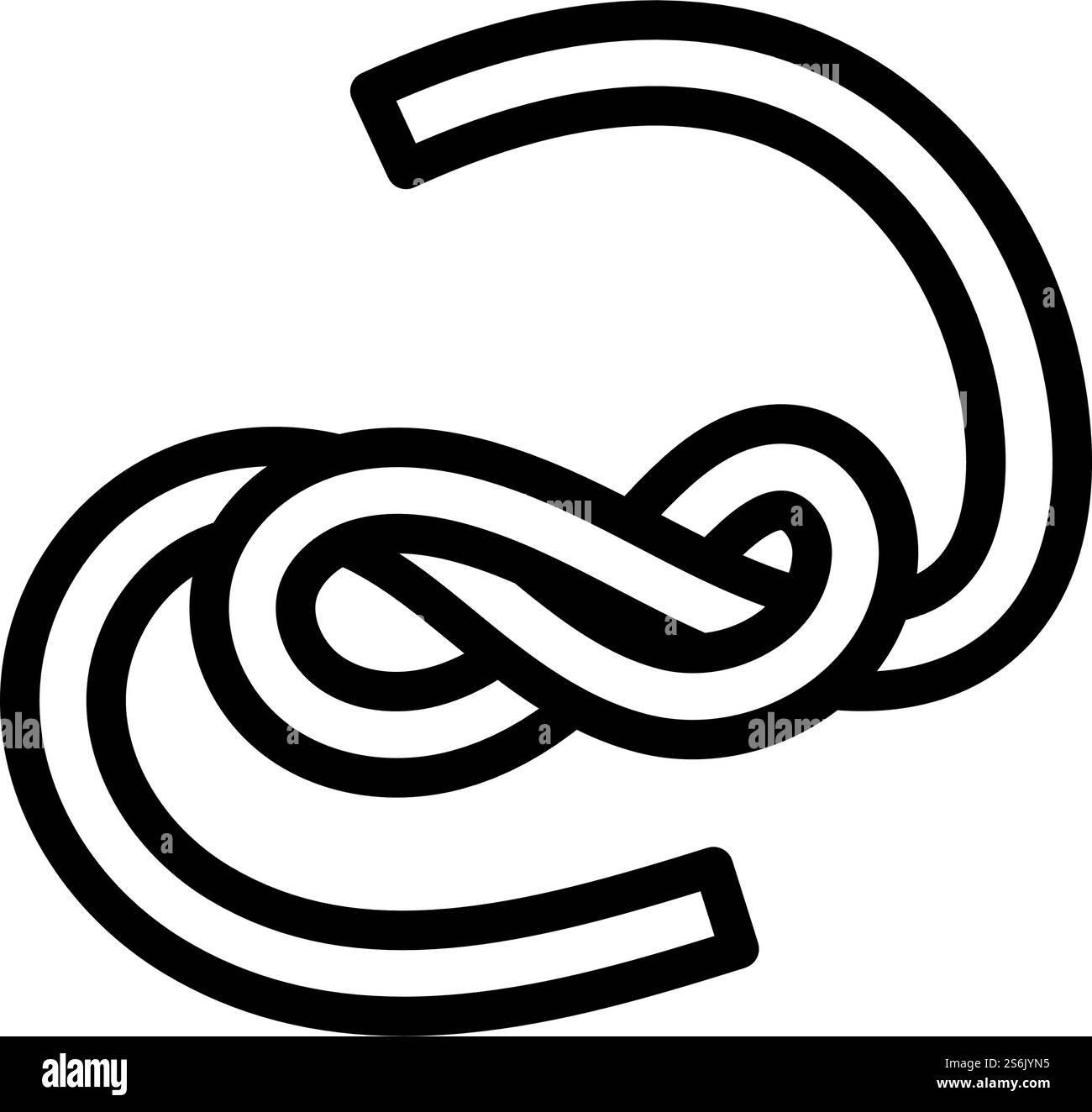 Icon Of Rope. Editable Bold Outline Design. Vector Illustration Stock ...