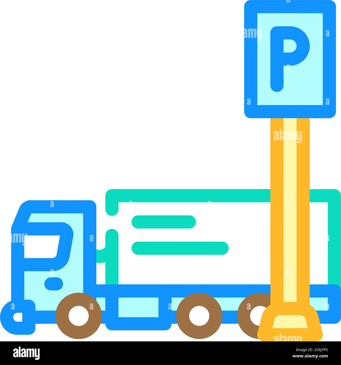 truck parking color icon vector. truck parking sign. isolated symbol ...