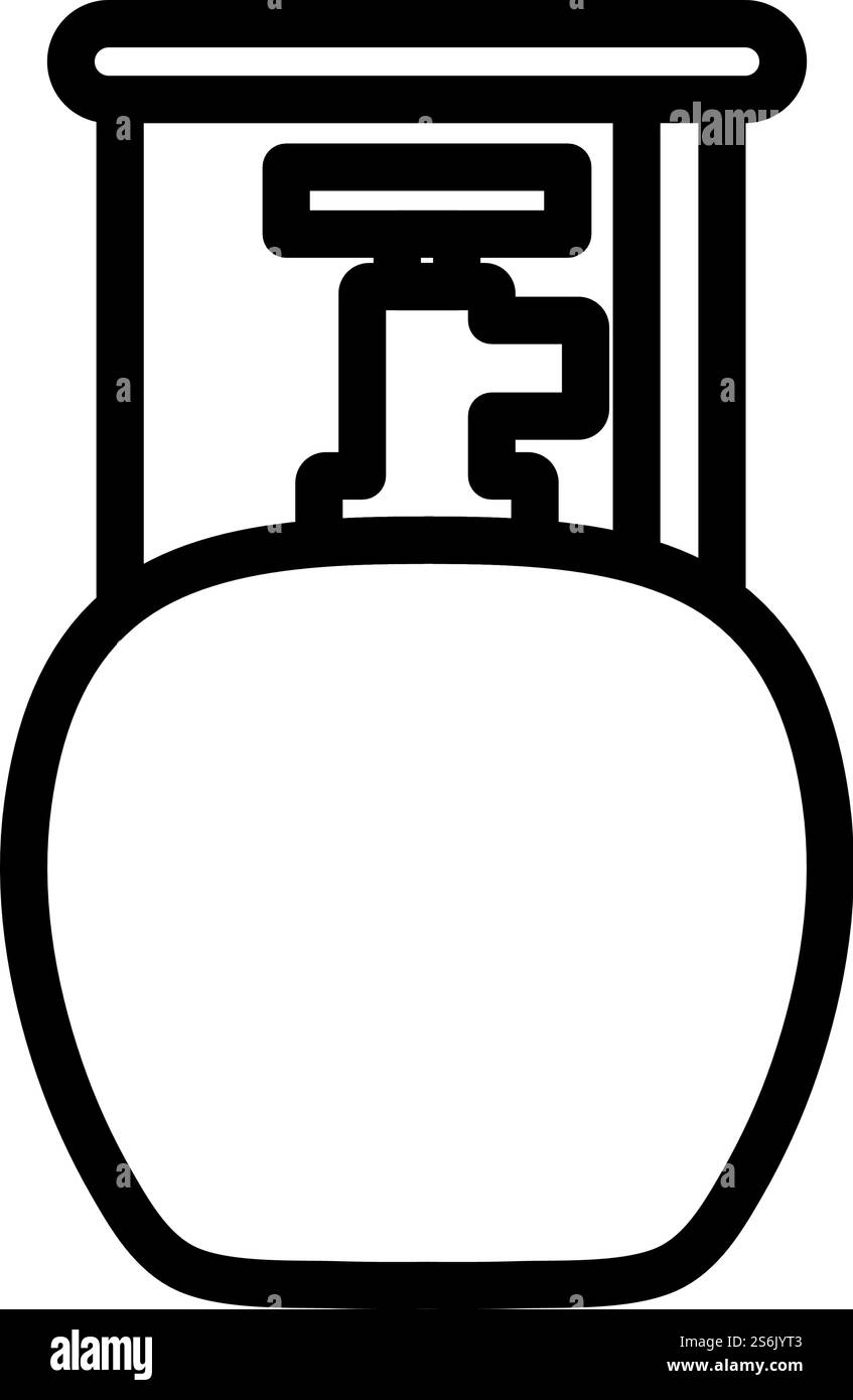 Icon Of Camping Gas Container. Editable Bold Outline Design. Vector ...