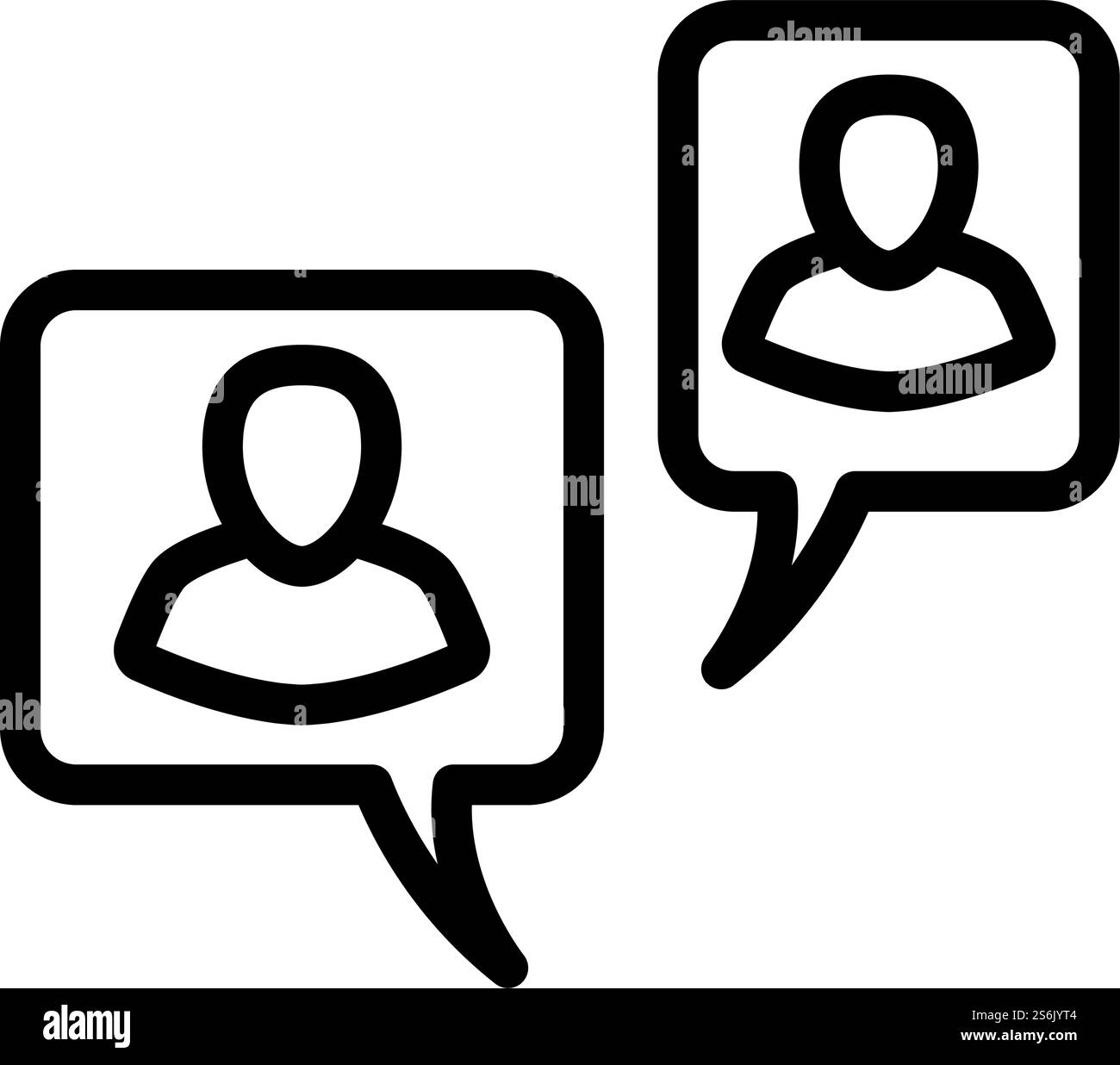 Chat Icon. Editable Bold Outline Design. Vector Illustration Stock ...