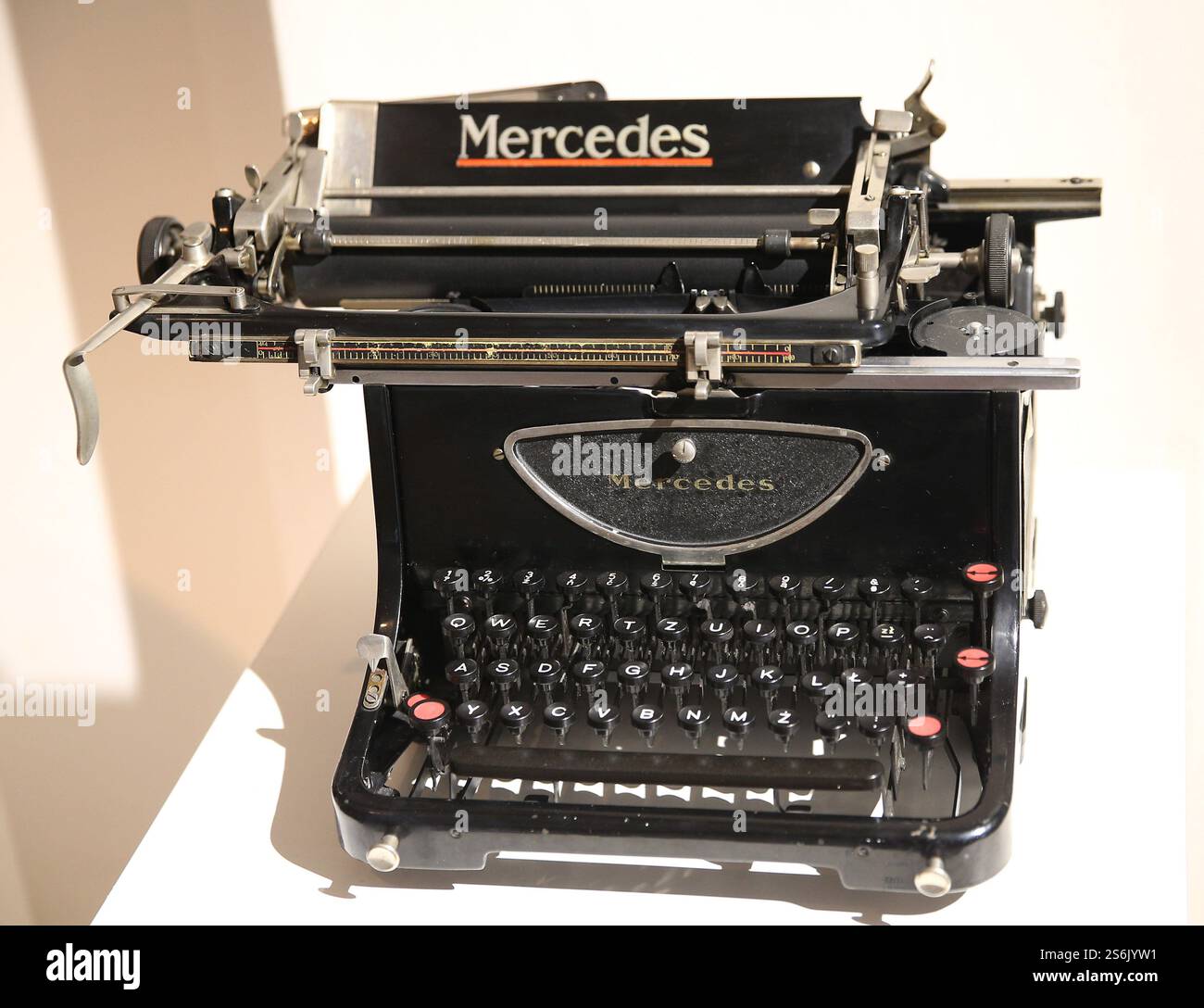 Wroclaw, Poland. 6th Mar, 2024. Mercedes typewriter seen in the museum ...