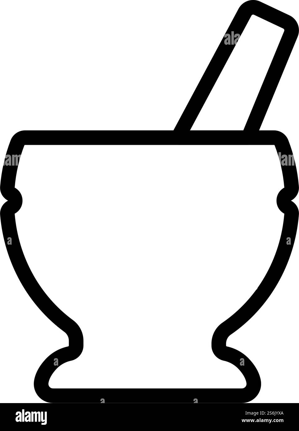 Icon Of Chemistry Mortar. Editable Bold Outline Design. Vector ...