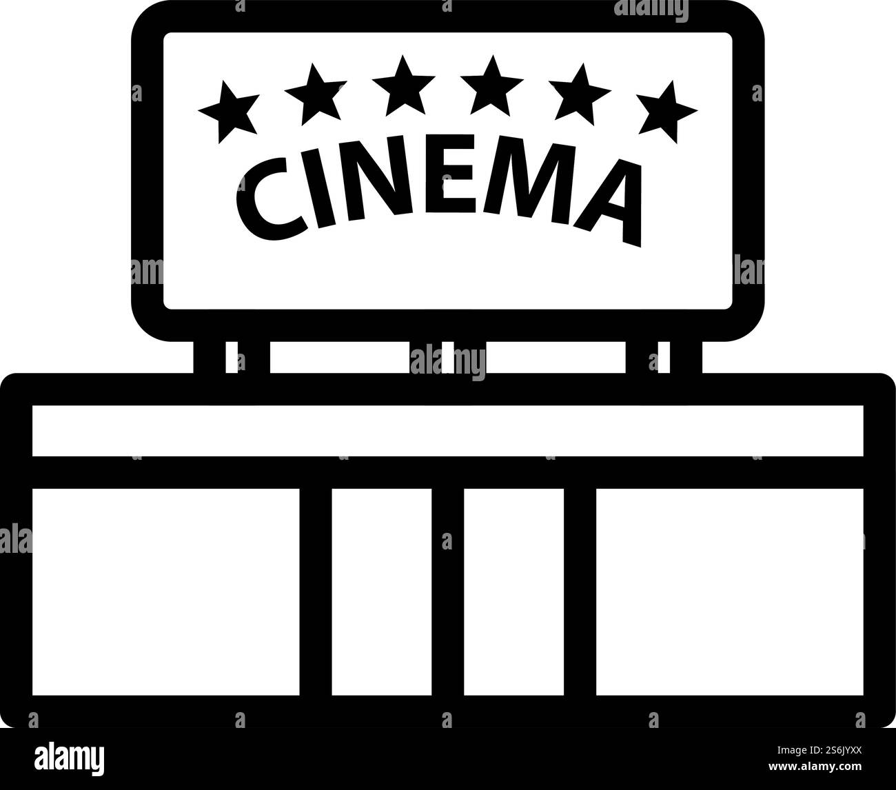 Cinema Entrance Icon. Editable Bold Outline Design. Vector Illustration ...