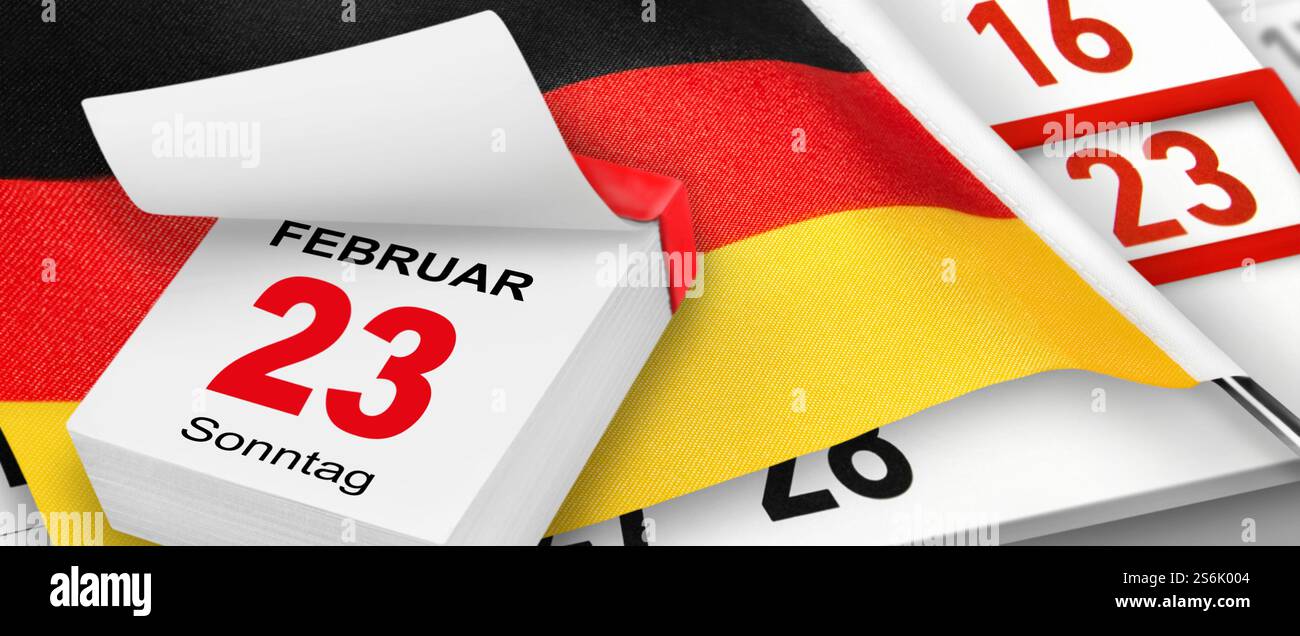 Deutscher Kalender Datum 23. Februar 2025 Bundestagswahl und Deutsche ...