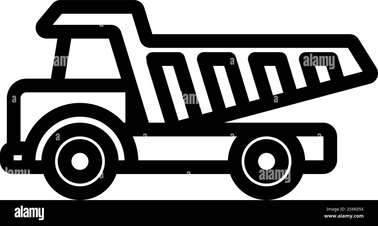 Icon Of Tipper. Editable Bold Outline Design. Vector Illustration Stock ...