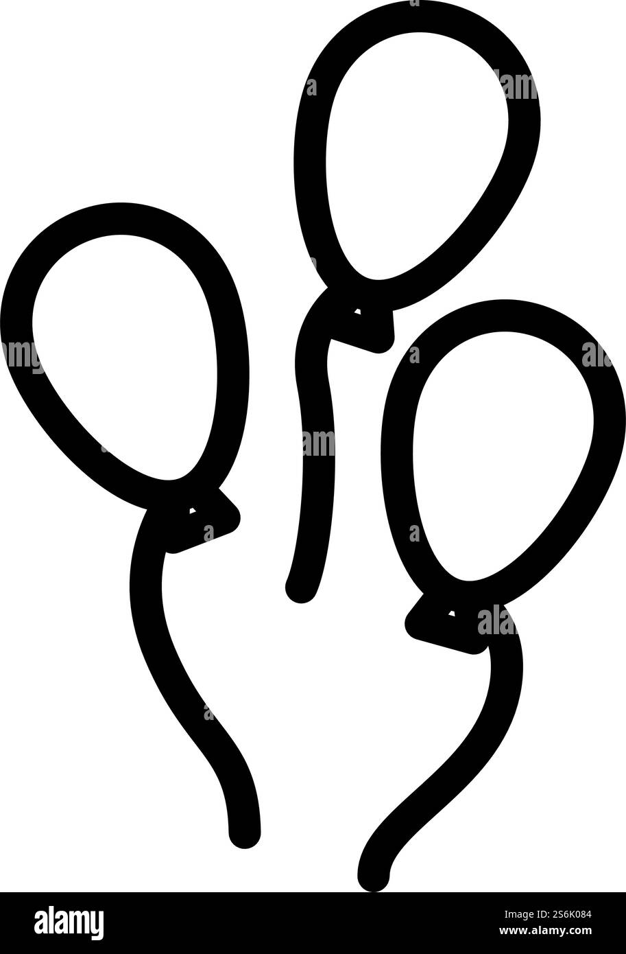 Party Balloons And Stars Icon. Editable Bold Outline Design. Vector ...