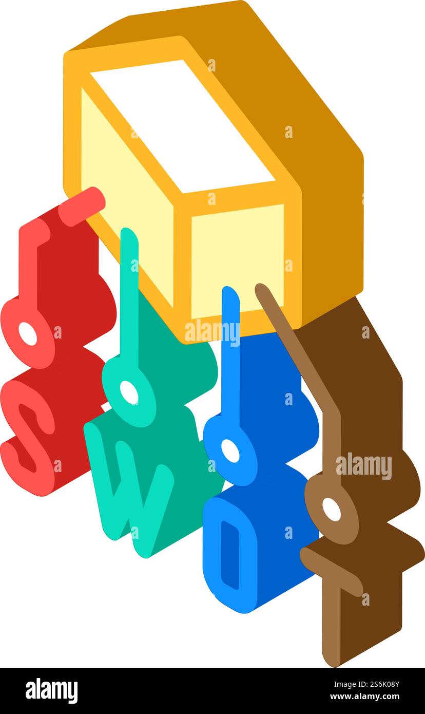 swot analysis production isometric icon vector. swot analysis ...