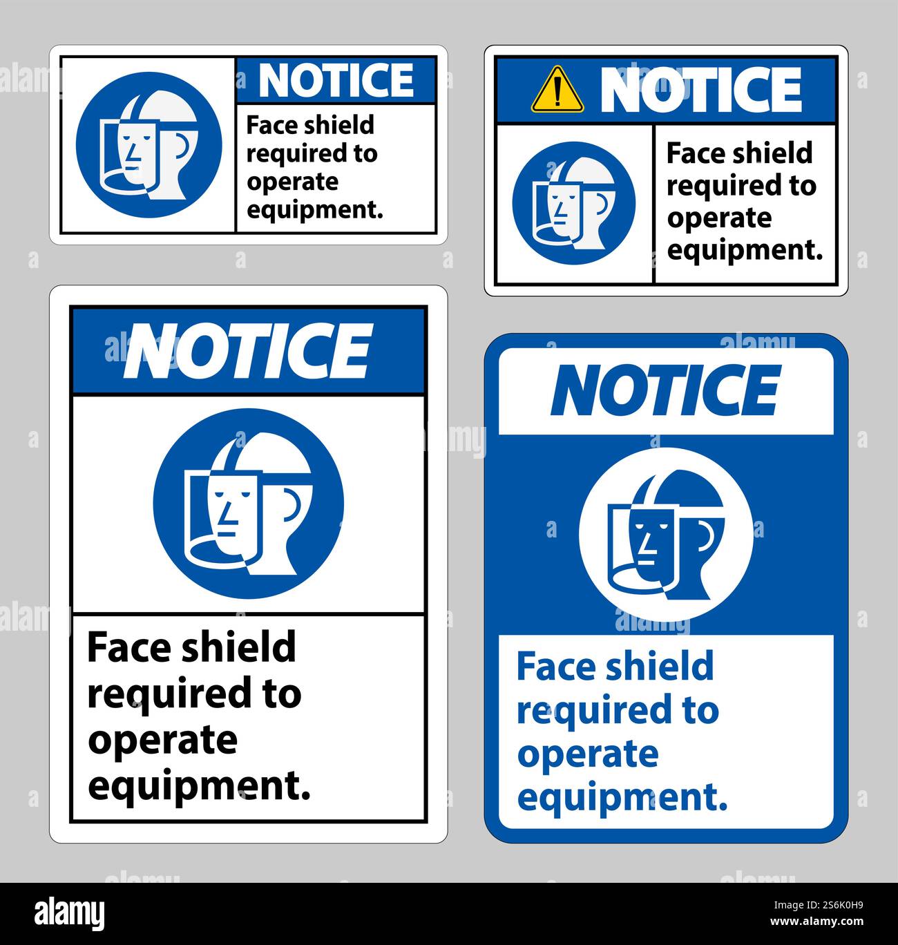 Notice Sign Face Shield Required to Operate Equipment Stock Vector ...